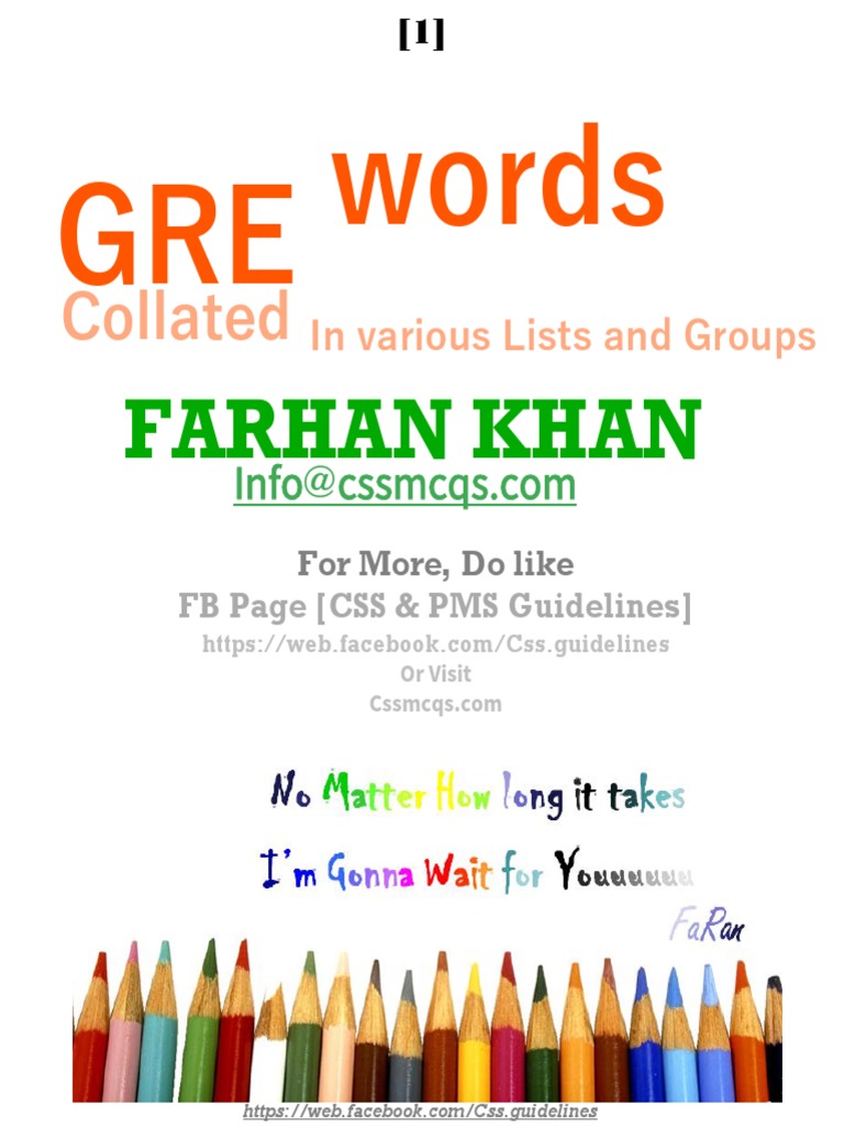 GRE Words List by CSSMCQs - Com For CSS and PMS Aspirants | PDF | Hedonism