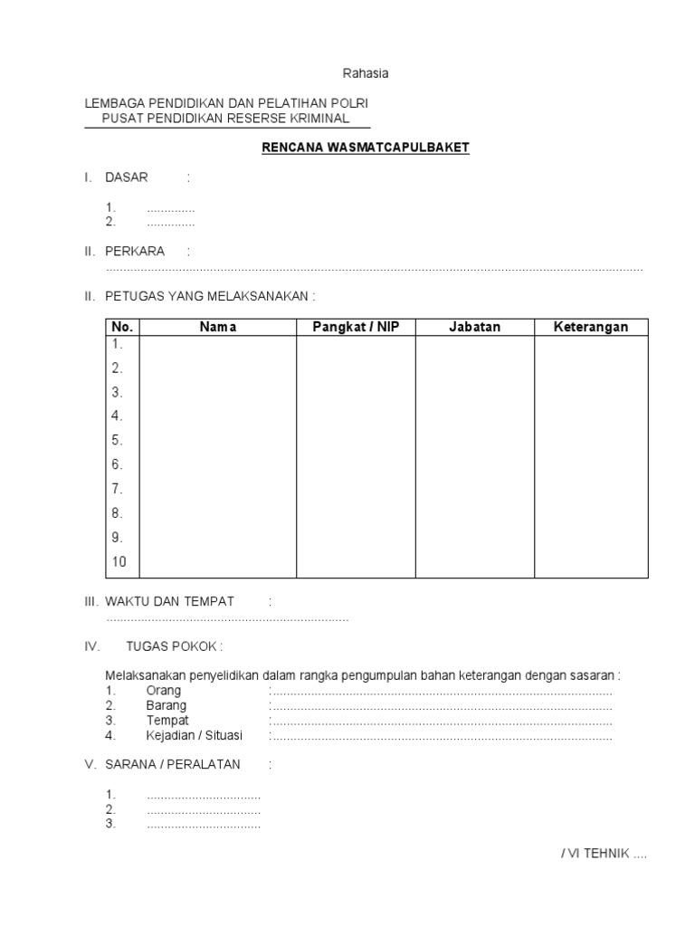 Contoh Ren Dan LHP Wasmat Capulbaket | PDF
