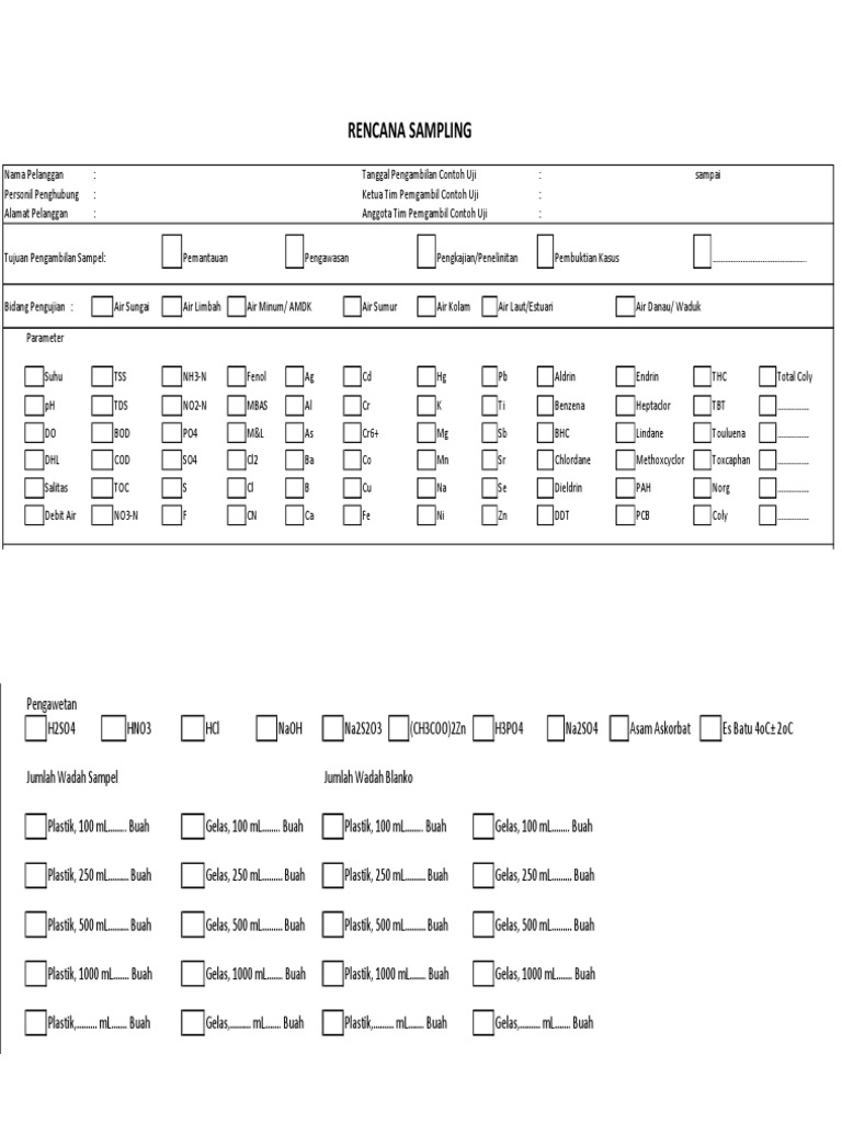 Rencana Pengambilan Contoh Uji Air | PDF