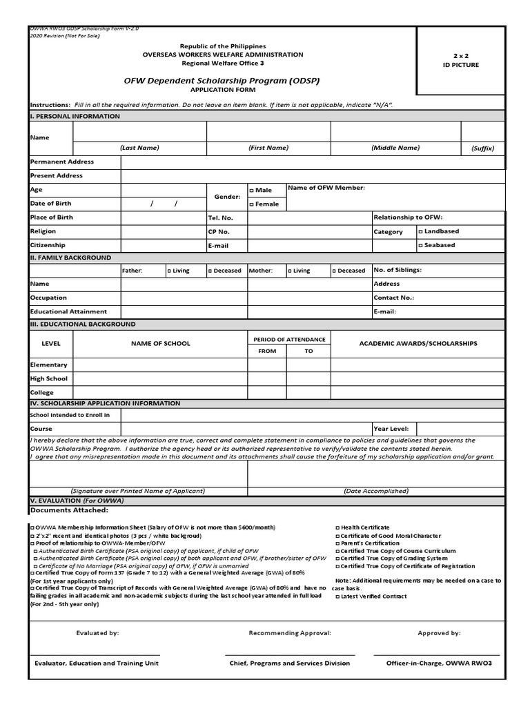 Odsp Application Form Full | PDF | Birth Certificate