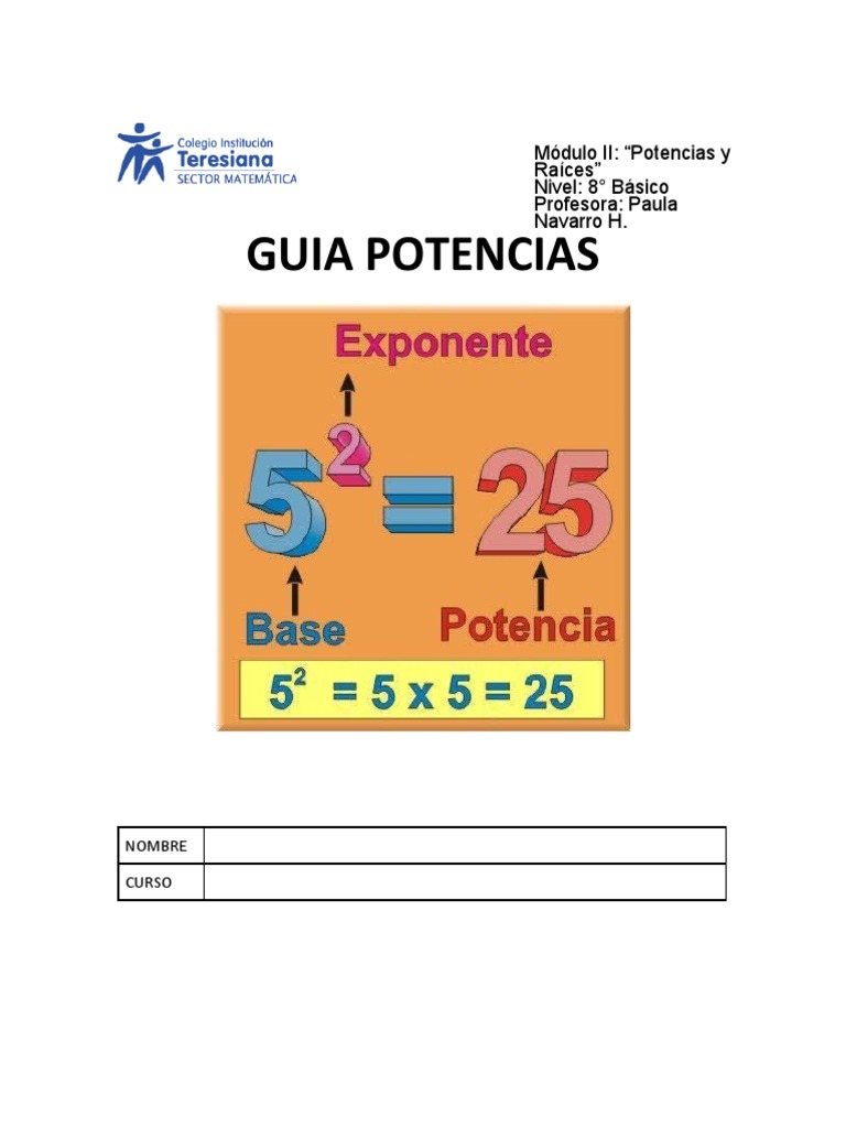gUIA POTENCIAS ADEC - ESPE | PDF | Exponenciación | Multiplicación