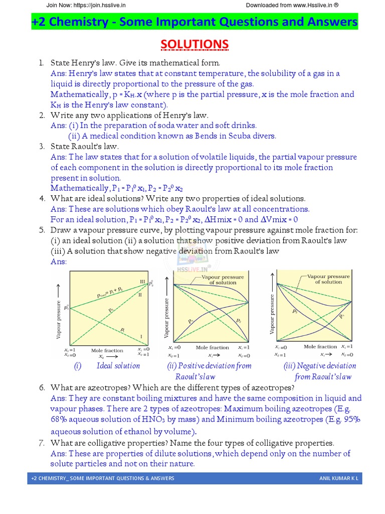 Hsslive Plustwo Most Important 137 Questions Answers 2023 | PDF | Amine | Aldehyde