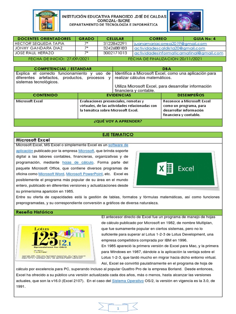 7º Guia de Aprendizaje # 5 Tecnologia e Informatica | PDF
