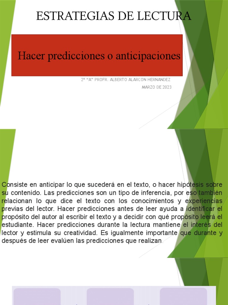 Hacer Predicciones o Anticipaciones | PDF | Artes del Lenguaje y ...