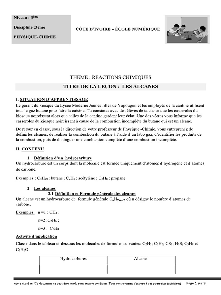 Les Alcanes | PDF