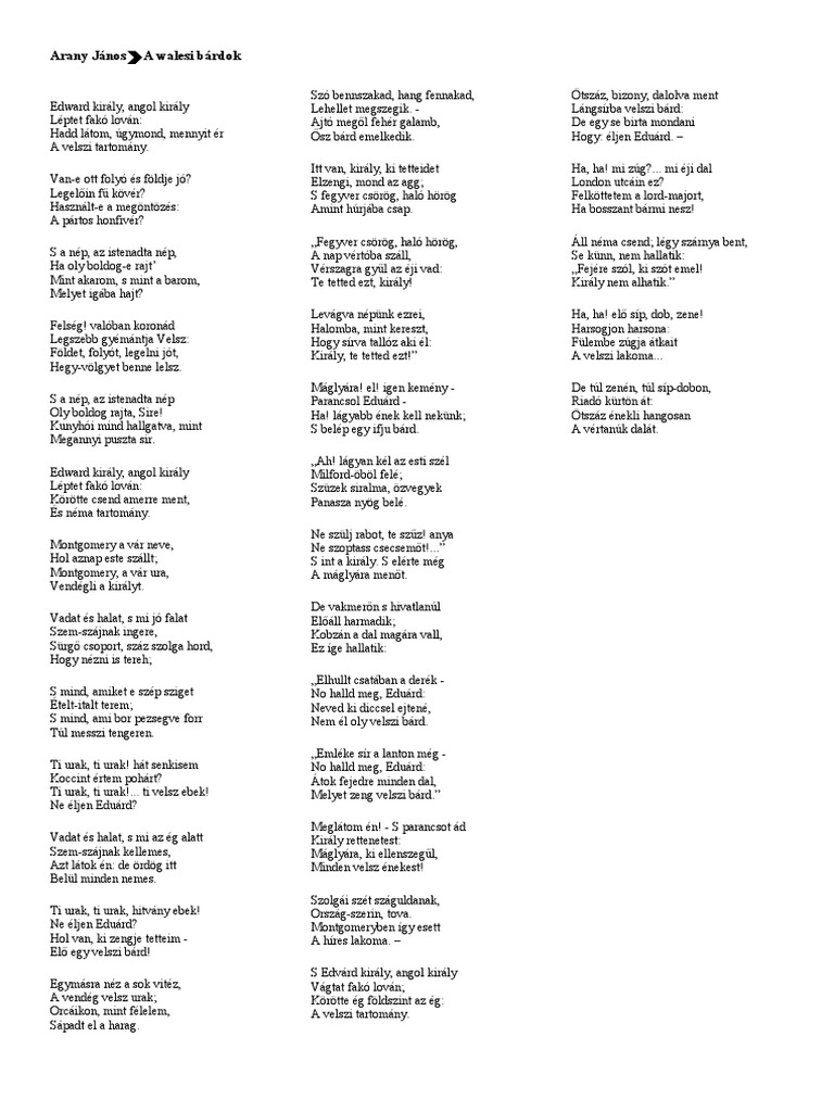 A Walesi Bárdok | PDF