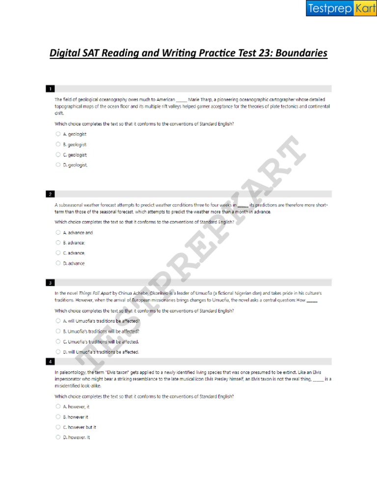 Digital SAT Reading & Writing Test 23 | PDF