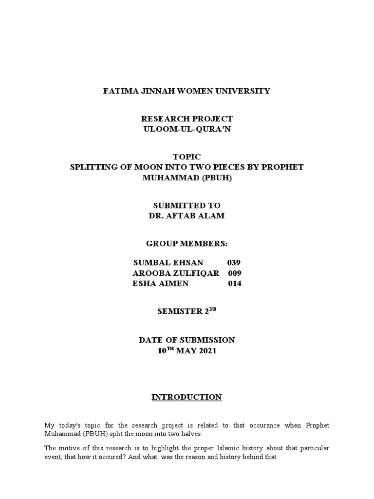 Splitting of Moon: Islamic Event Analysis | PDF | Quran | Islam