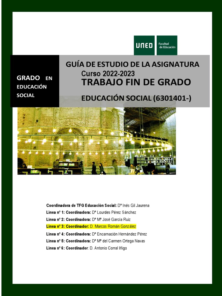 TFG ES GUIA - 2022 2023 Línea3 - (MIDE - I) | PDF | Evaluación | Diseño