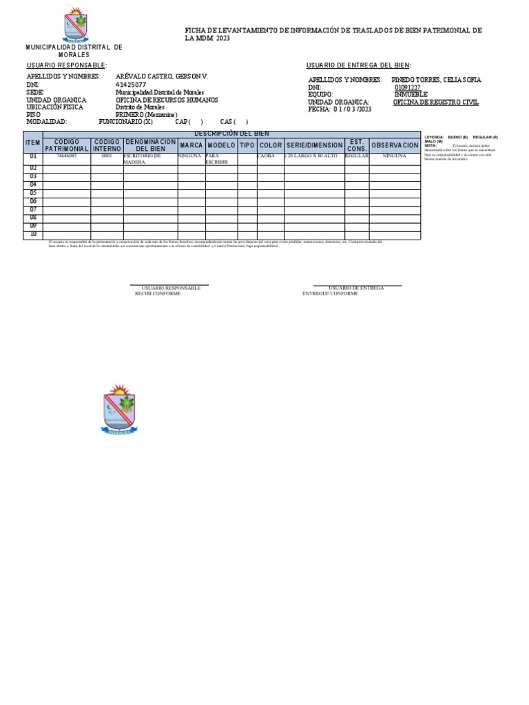 Formato de Traslado | PDF