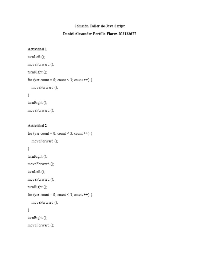 Taller JavaScript: Actividades y Ciclos | PDF