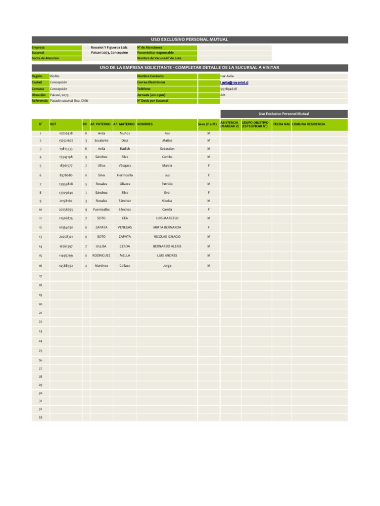 Uso Exclusivo Personal Mutual | PDF