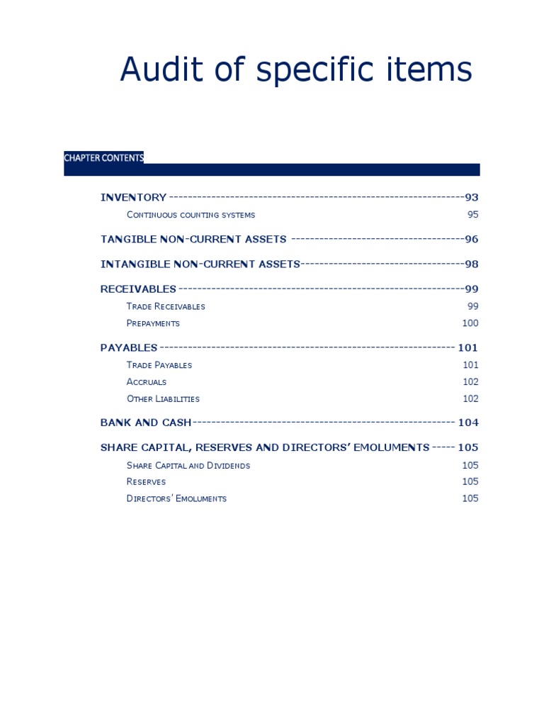 Specific Item Audit Procedures | PDF | Accounts Payable | Audit