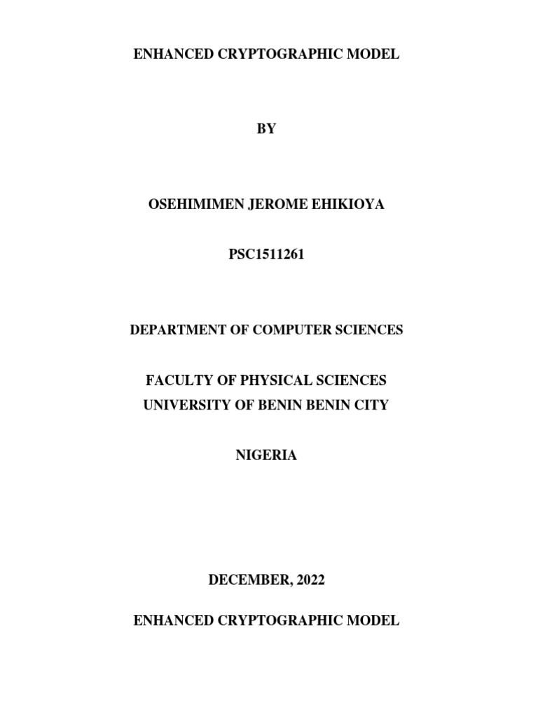 Enhanced Cryptographic Model For Pep Edited Pdf Cloud Computing Key Cryptography 