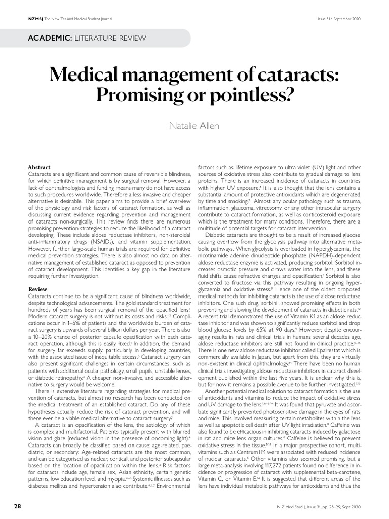 Medical Management of Cataracts Promising or Pointless | PDF | Cataract ...