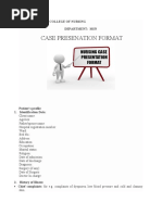 Case Presentation Format Revised | PDF | Physical Examination | Surgery