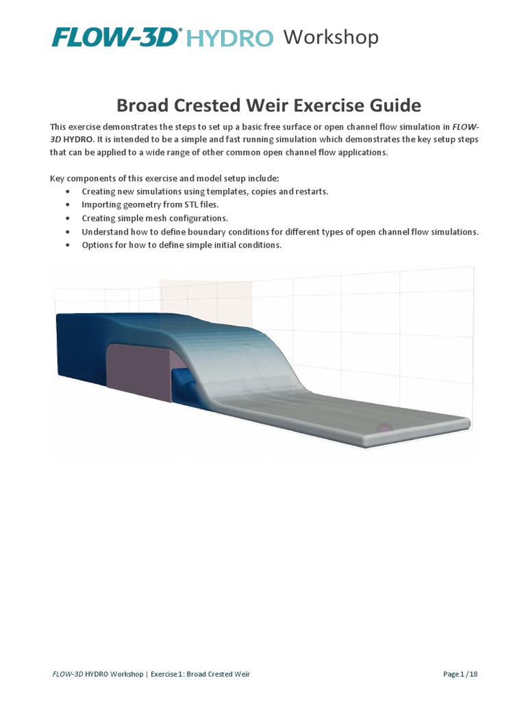 Exercise Guide - Broad Crested Weir | PDF | Fluid Dynamics | Flow Measurement