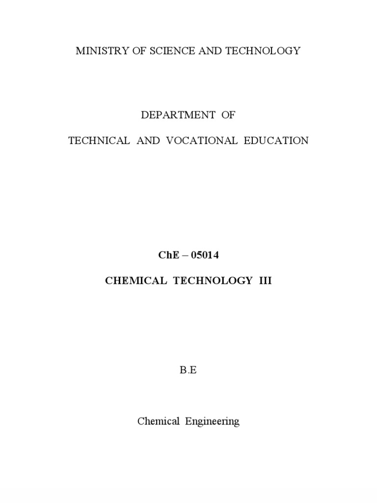 Chemical Technology Curriculum Overview | PDF | Physical Sciences ...