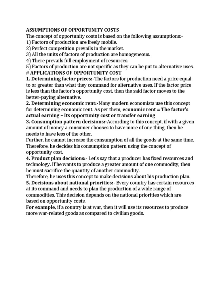Opportunity Costs | PDF | Opportunity Cost | Economics Opportunity Costs | PDF | Opportunity Cost | Economics