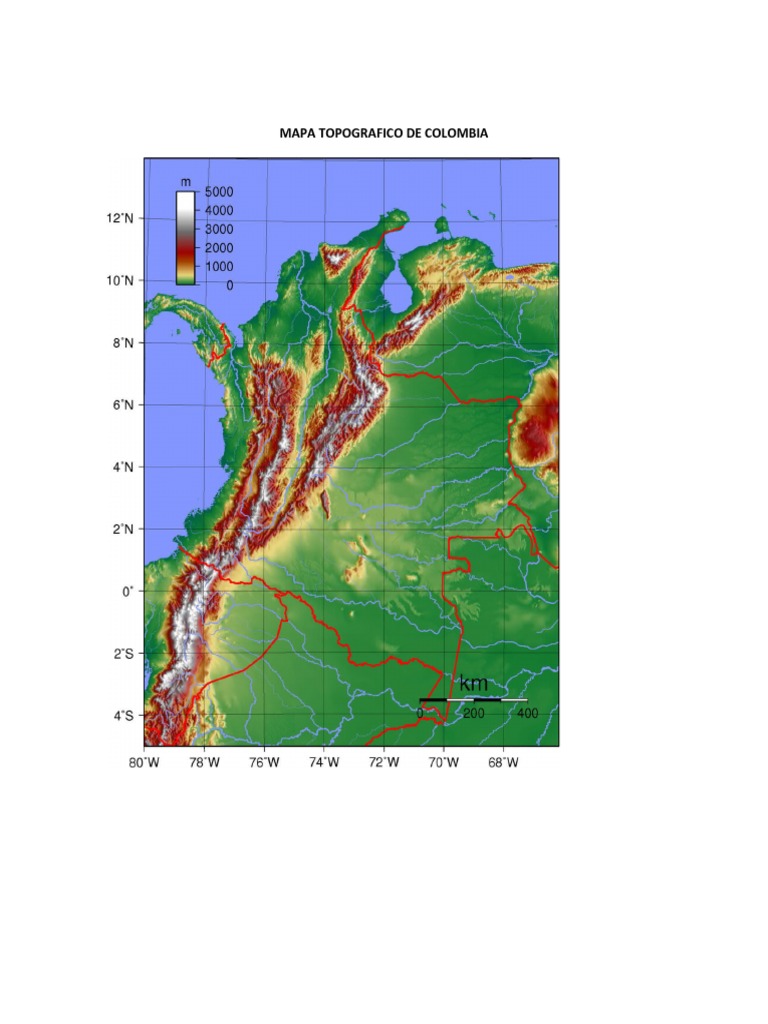 Mapa Topografico de Colombia | PDF
