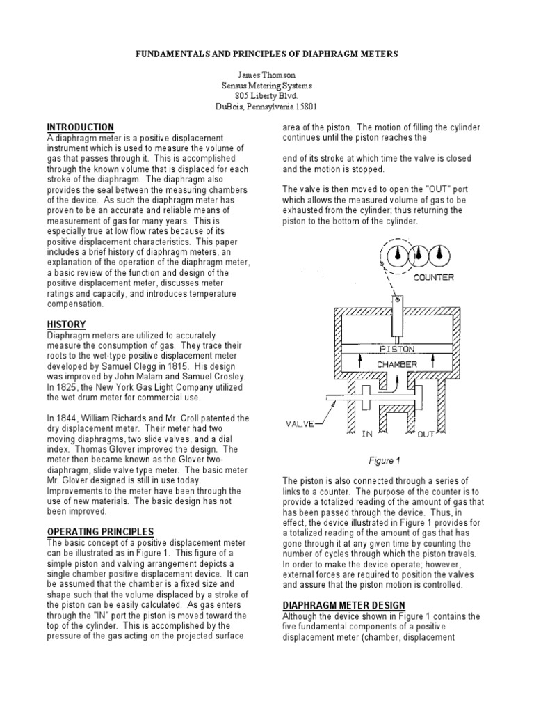 Fundamentals and Principles of Diaphragm Meters | Download Free PDF | Valve | Gases