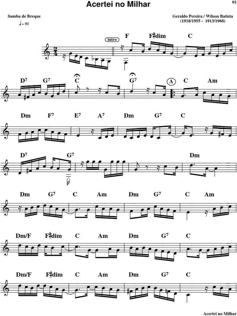Samba de Breque - Acertei No Milhar | PDF