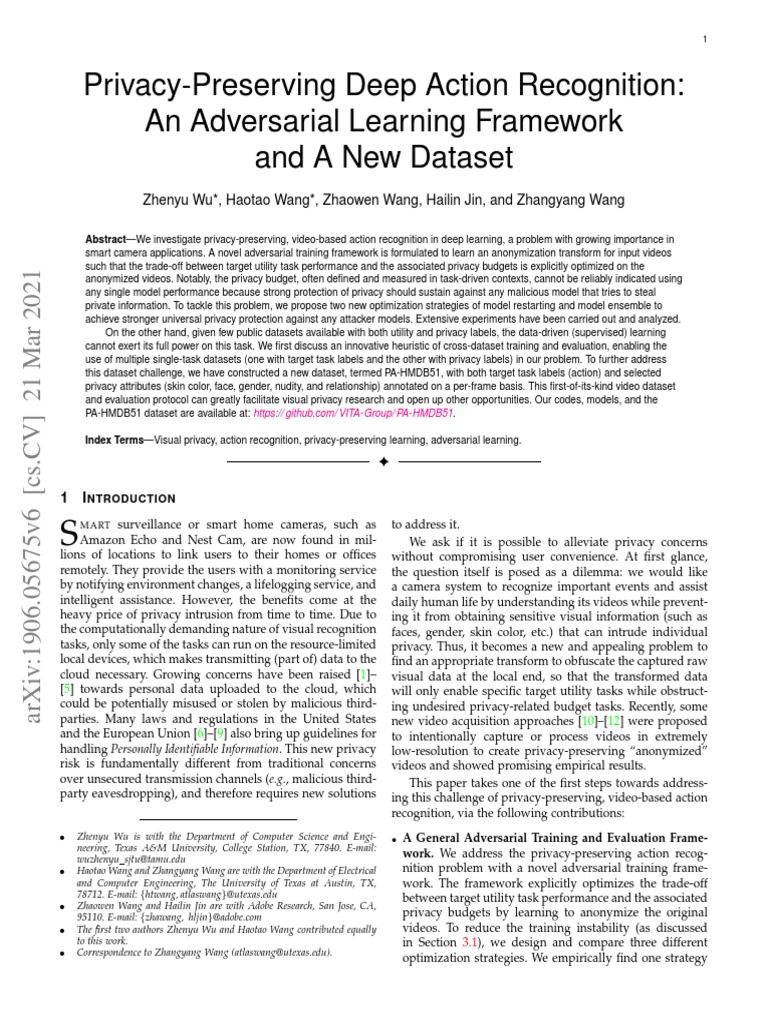 Privacy-Preserving Deep Action Recognition: An Adversarial Learning ...