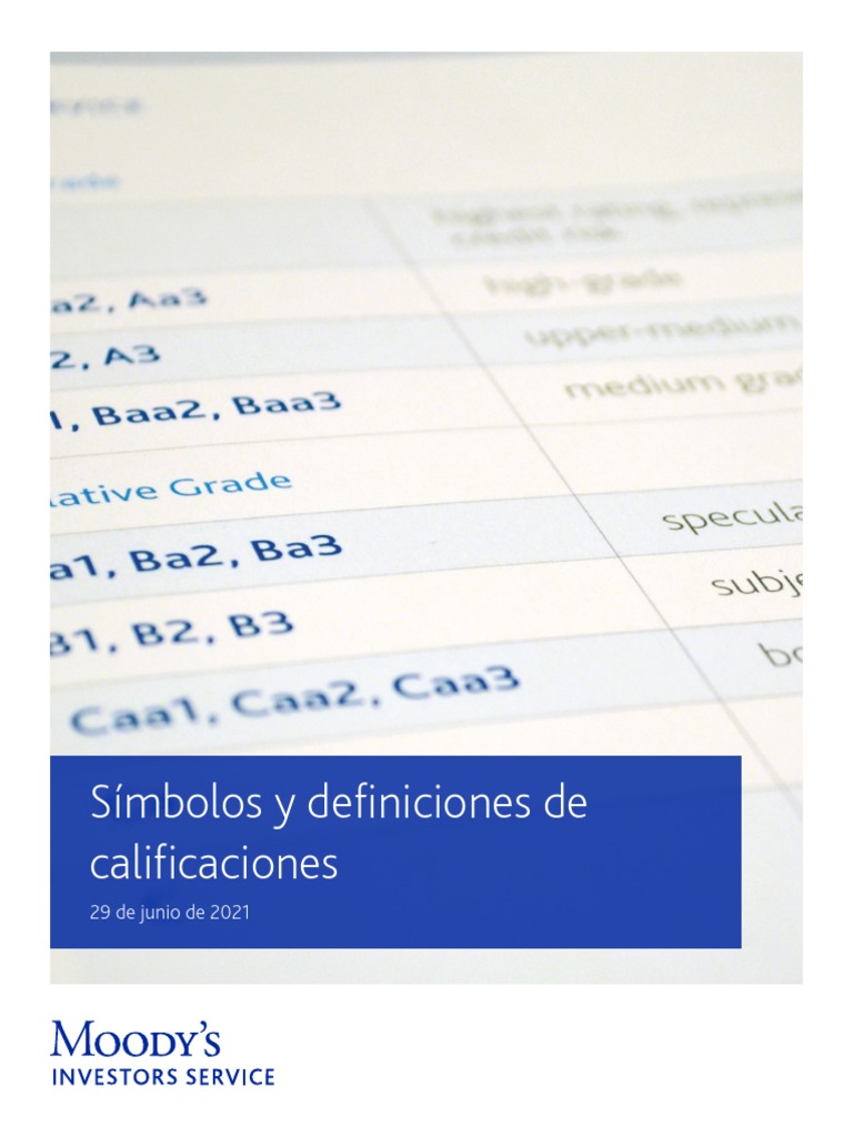 Moodys Ratings Simbolos Esp | PDF | Calificación crediticia | Riesgo ...