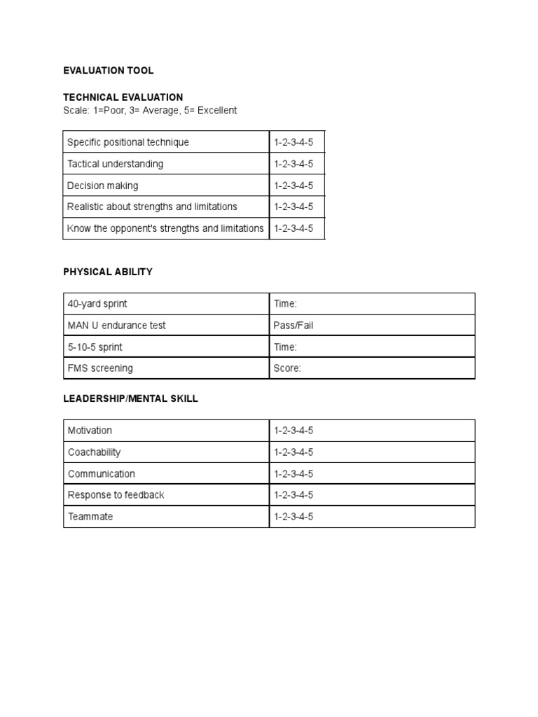 Evaluation Tool | PDF