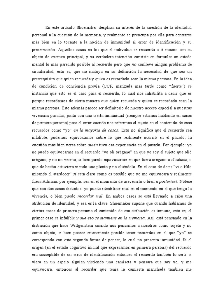 Shoemaker Persons and Their Past (28-02-23) | PDF | Memoria | Experiencia