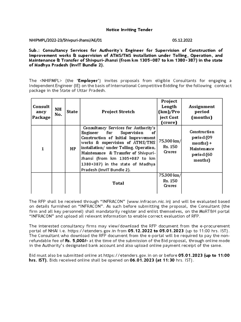 Tender Notice For Legal Vacancies - Draft Reference | PDF | Request For ...
