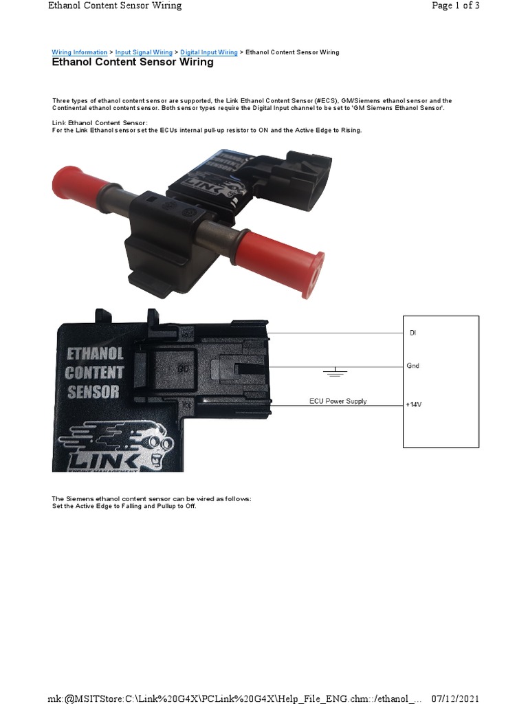 Ethanol Content Sensor Wiring | PDF