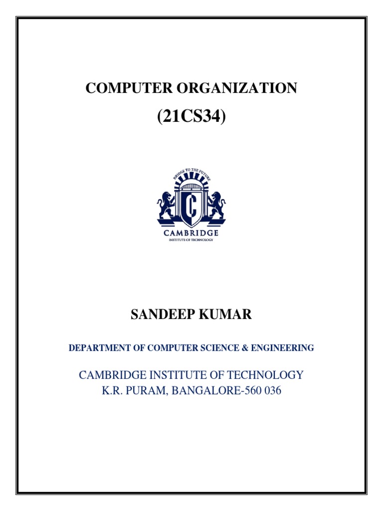Computer Organization 21CS34 Question Bank | PDF | Central Processing ...