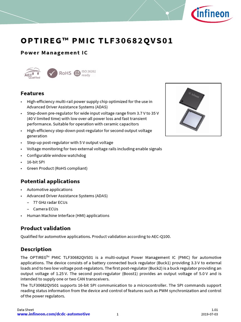 Infineon TLF30682QVS01 DataSheet v01 - 01 EN | PDF | Series And Parallel Circuits | Computing