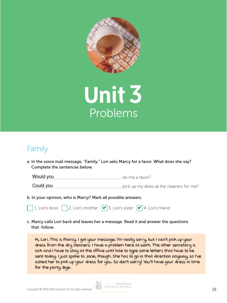 Workbook Unit 3 | PDF