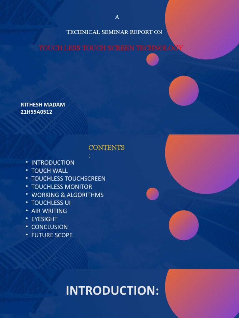 Touchless Touch Screen Technology | Download Free PDF | Touchscreen | Computer Engineering