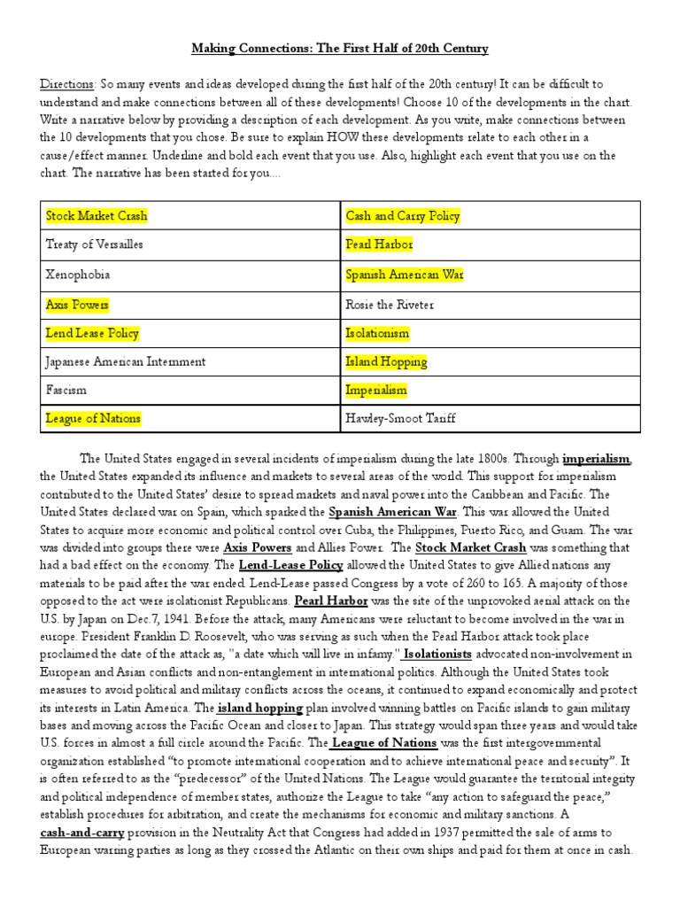 Kerry Cade - Making Connections - The First Half of 20th Century | PDF ...