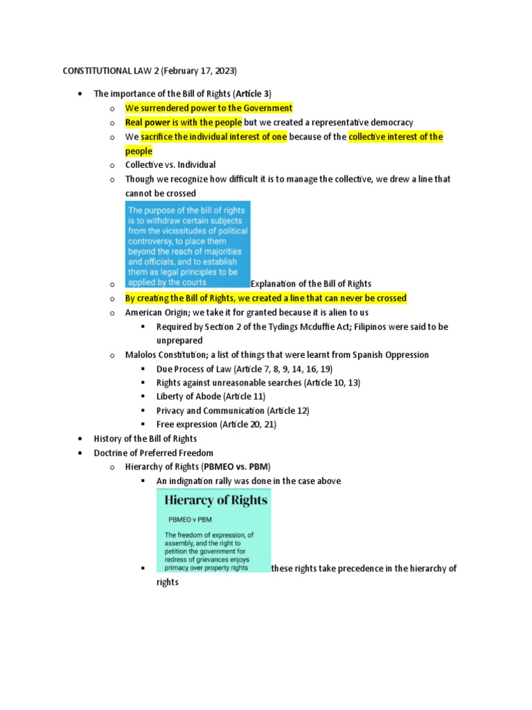 Constitutional Law 2 (February 17, 2023) | PDF | United States Bill Of ...