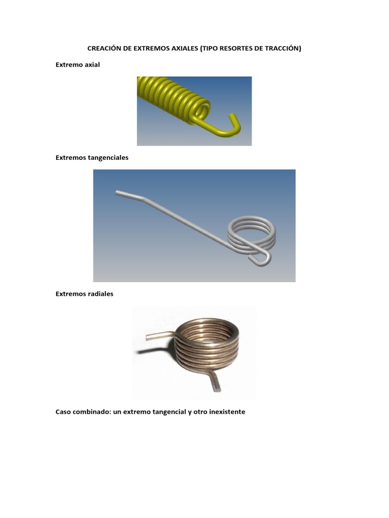 Tipos de Extremos de Resortes de Traccion y Torsion | PDF | Eje | Geometría