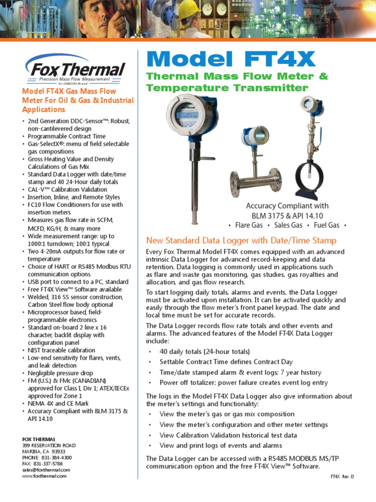 DryerFT Fox Thermal Spec Bulletin FT4X Datasheet | PDF | Flow ...