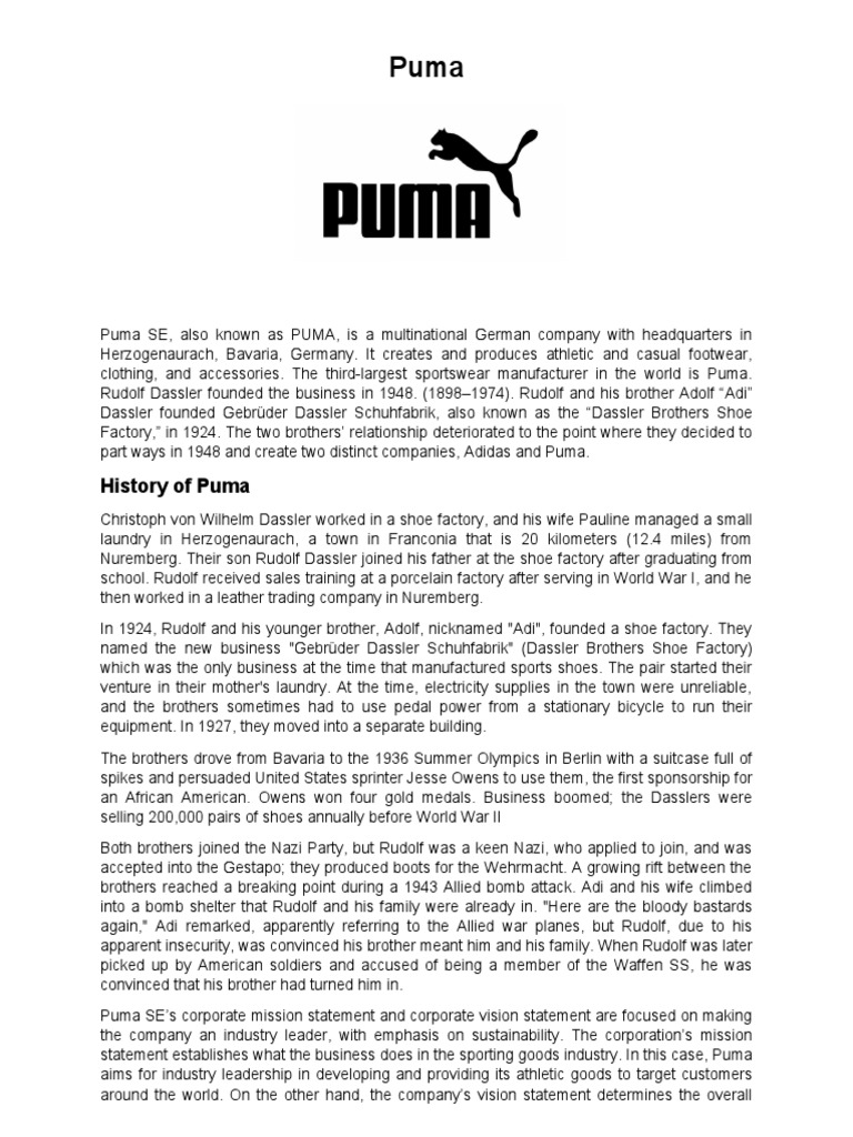 PUMA Profile | PDF | Adidas