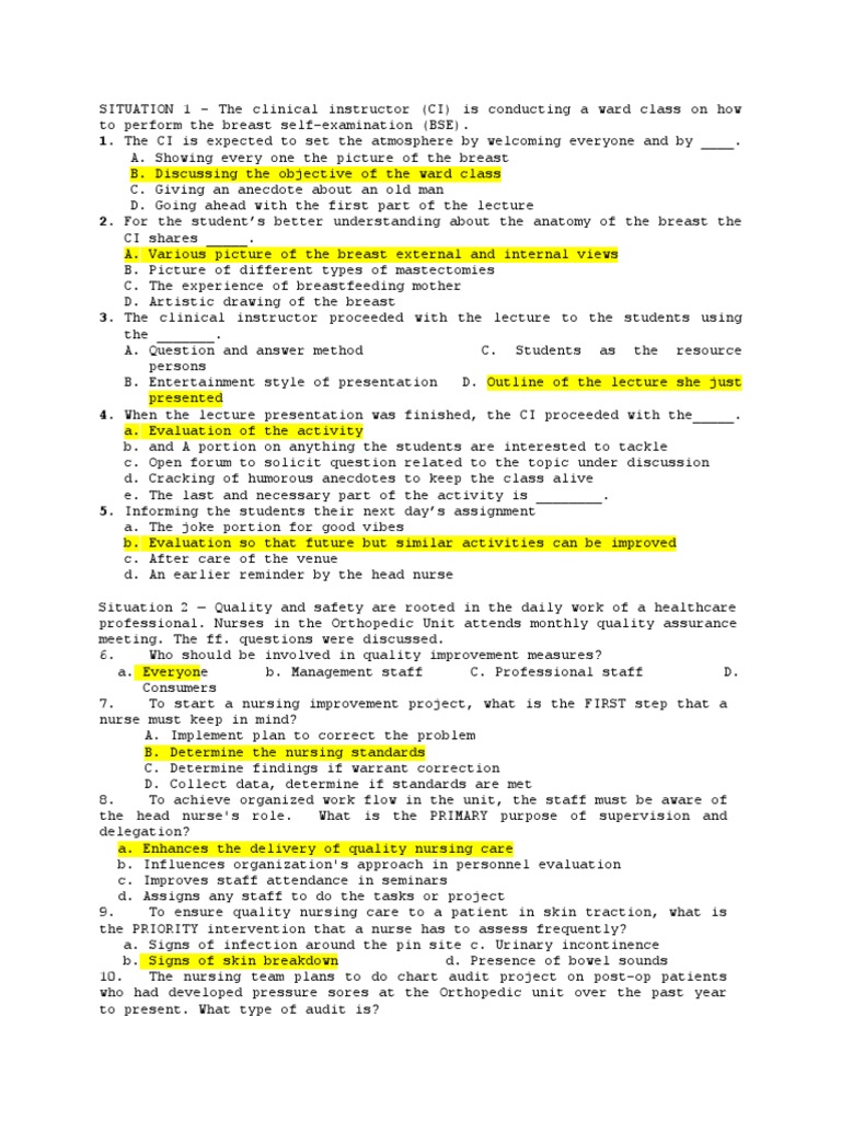 Breast Self-Exam Ward Class Guide | PDF | Grief | Nursing