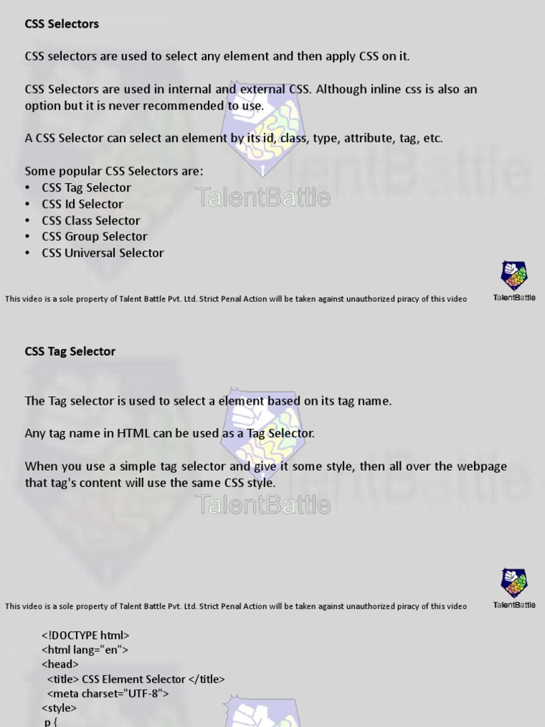 Fsd Css Part 2 Pdf Html Element Computer Science