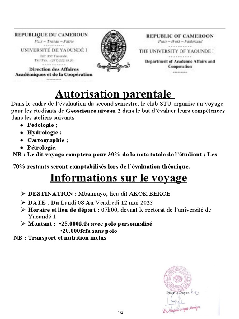 Autorisation Parentale | PDF