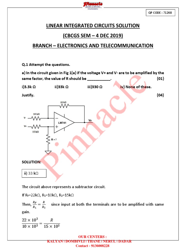 Lic Solution 2 | PDF | Operational Amplifier | Rectifier
