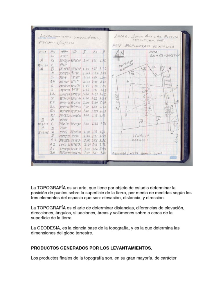 libreta de campo | Topografía | Triángulo