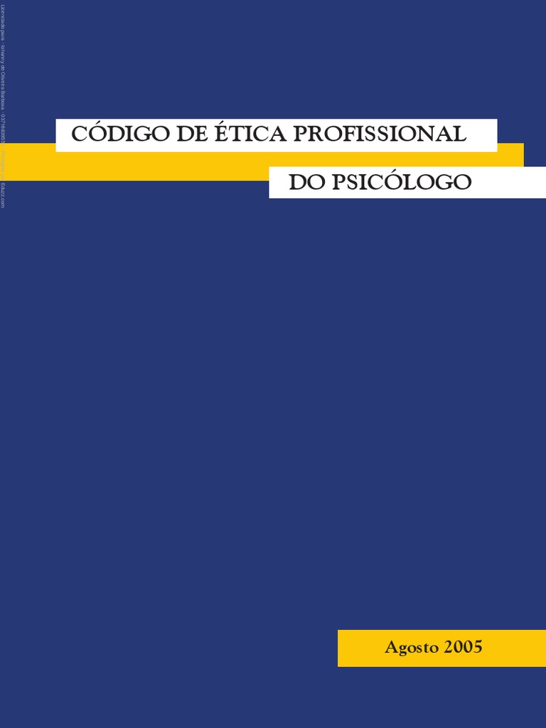 Codigo de Etica Psicologia | PDF | Psicologia | Cidadania