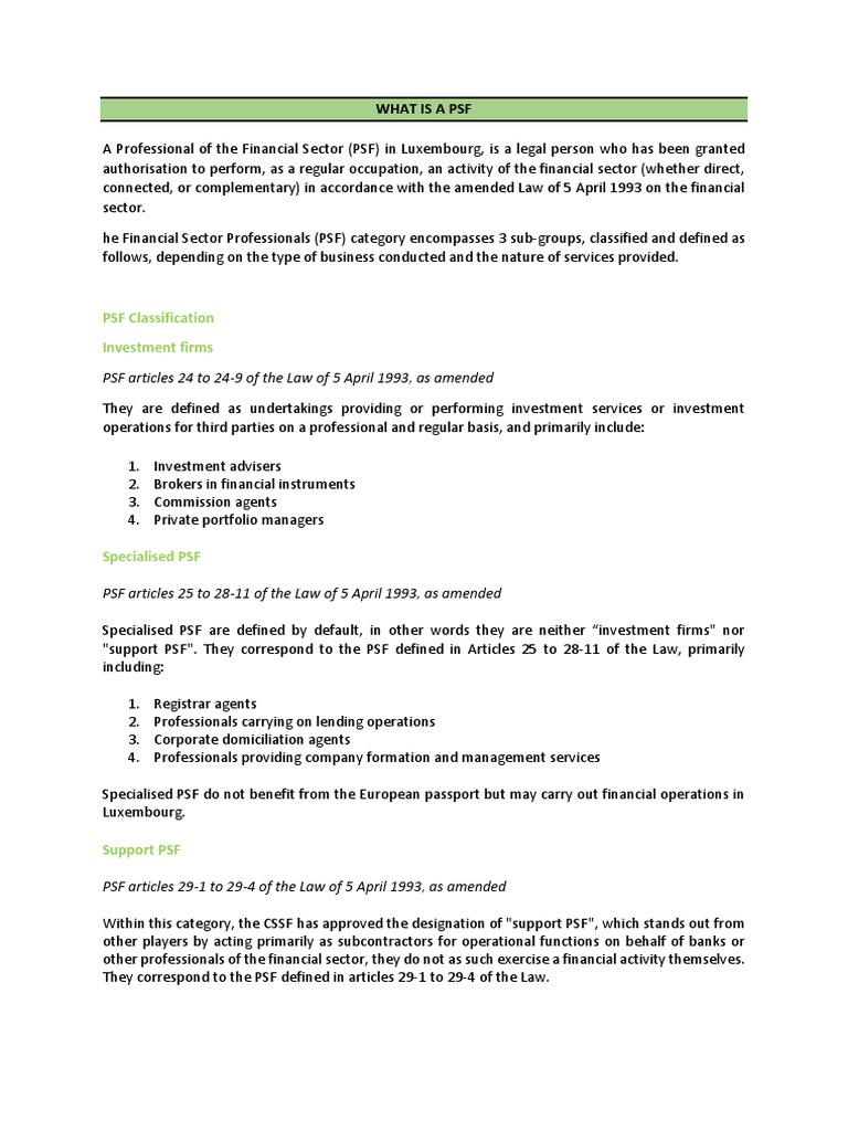 WHAT IS A PFS - Luxembourg | PDF | Investment Fund | Taxes