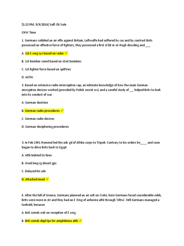 CHW Objs | PDF | Battle Of The Bulge | Flanking Maneuver