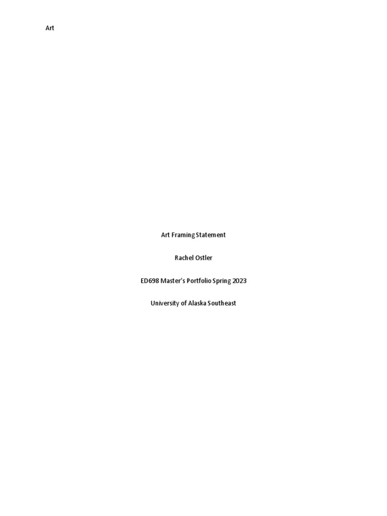 Goal 4 5 Art Framing Statement Pdf Creativity Learning